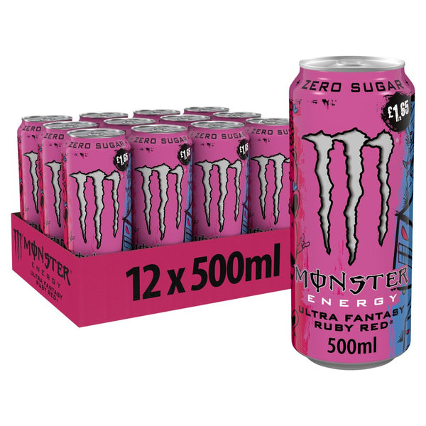 Monster Energy Drink Ultra Fantasy Ruby Red Zero Sugar PMP 500ml (Case ...